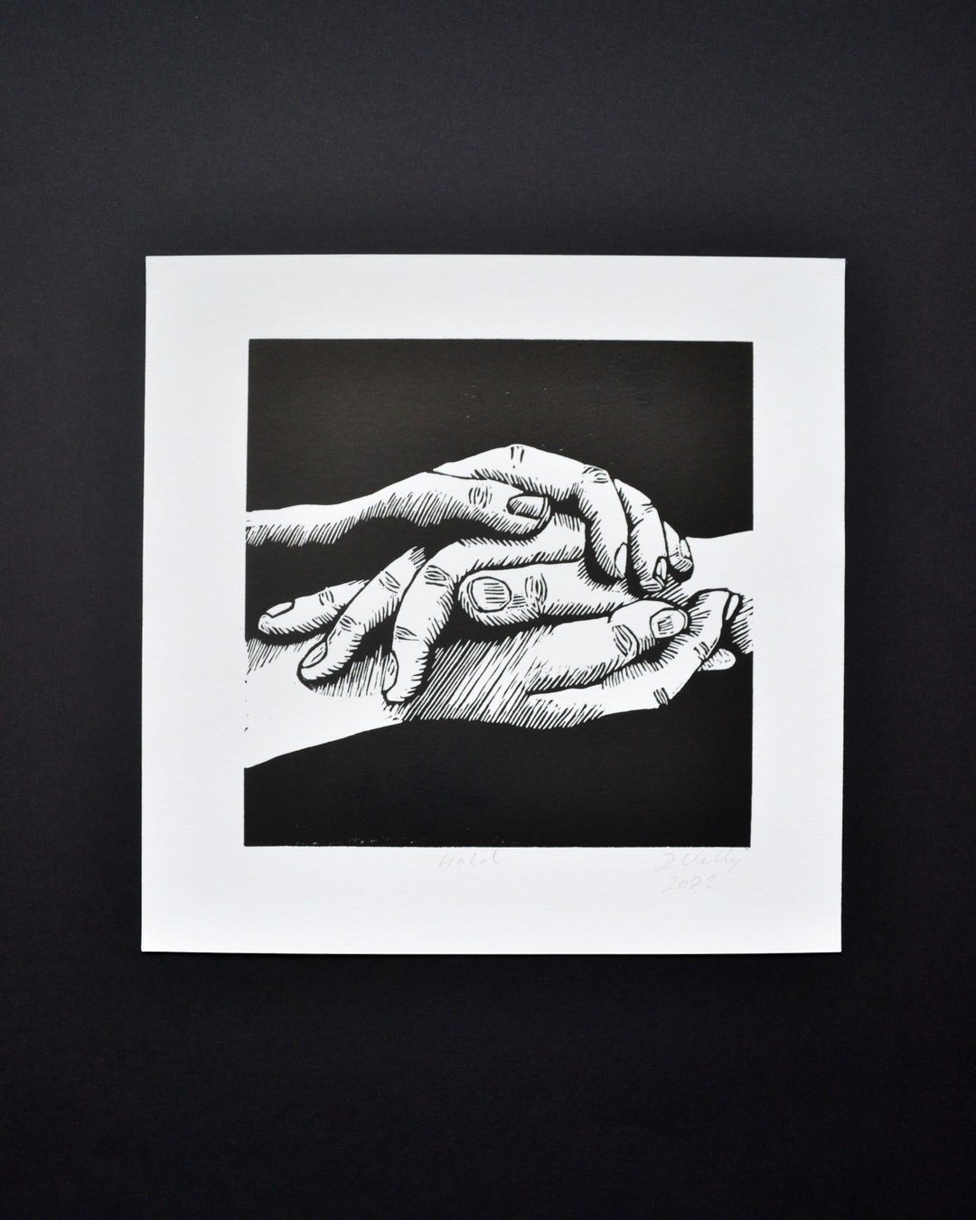 Hold - Linocut - Etsy
