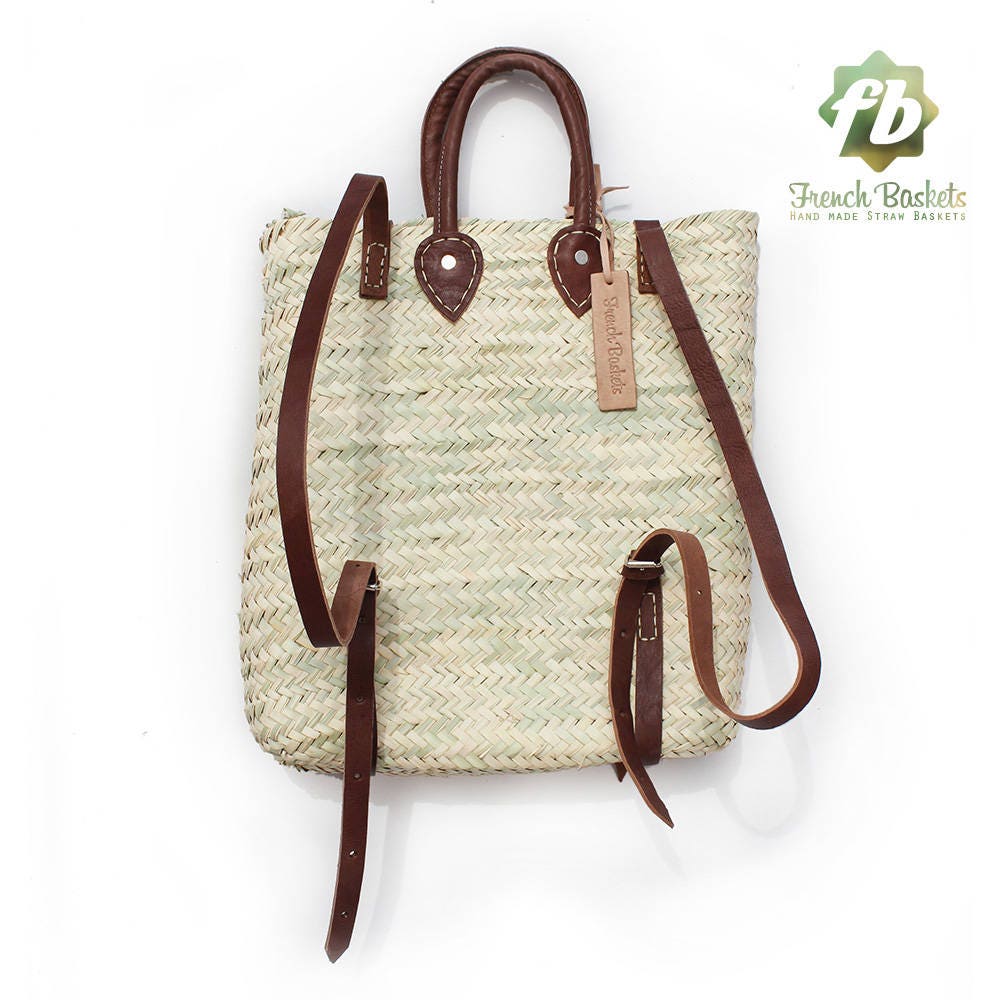 Straw Backpack French Baskets Moroccan Basket Straw Bag French - Etsy