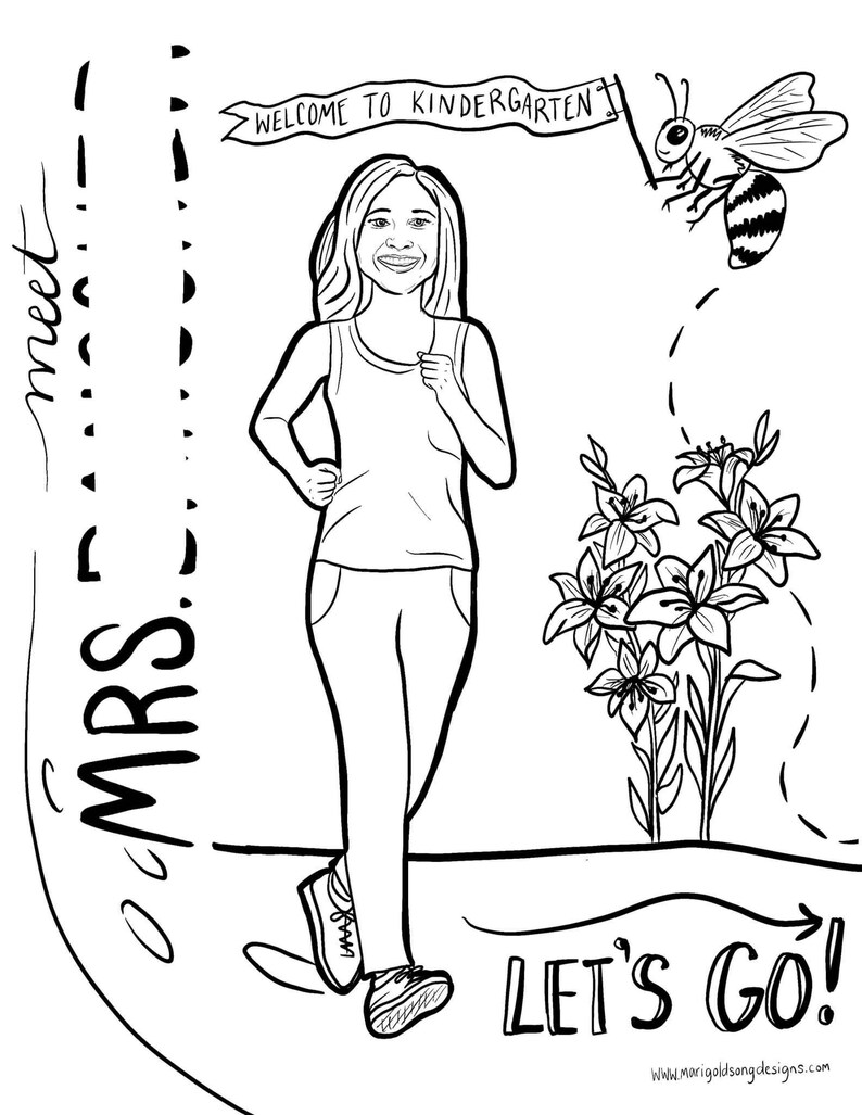 Meet the Teacher Coloring Pages Teacher Appreciation Gift Gift for ...