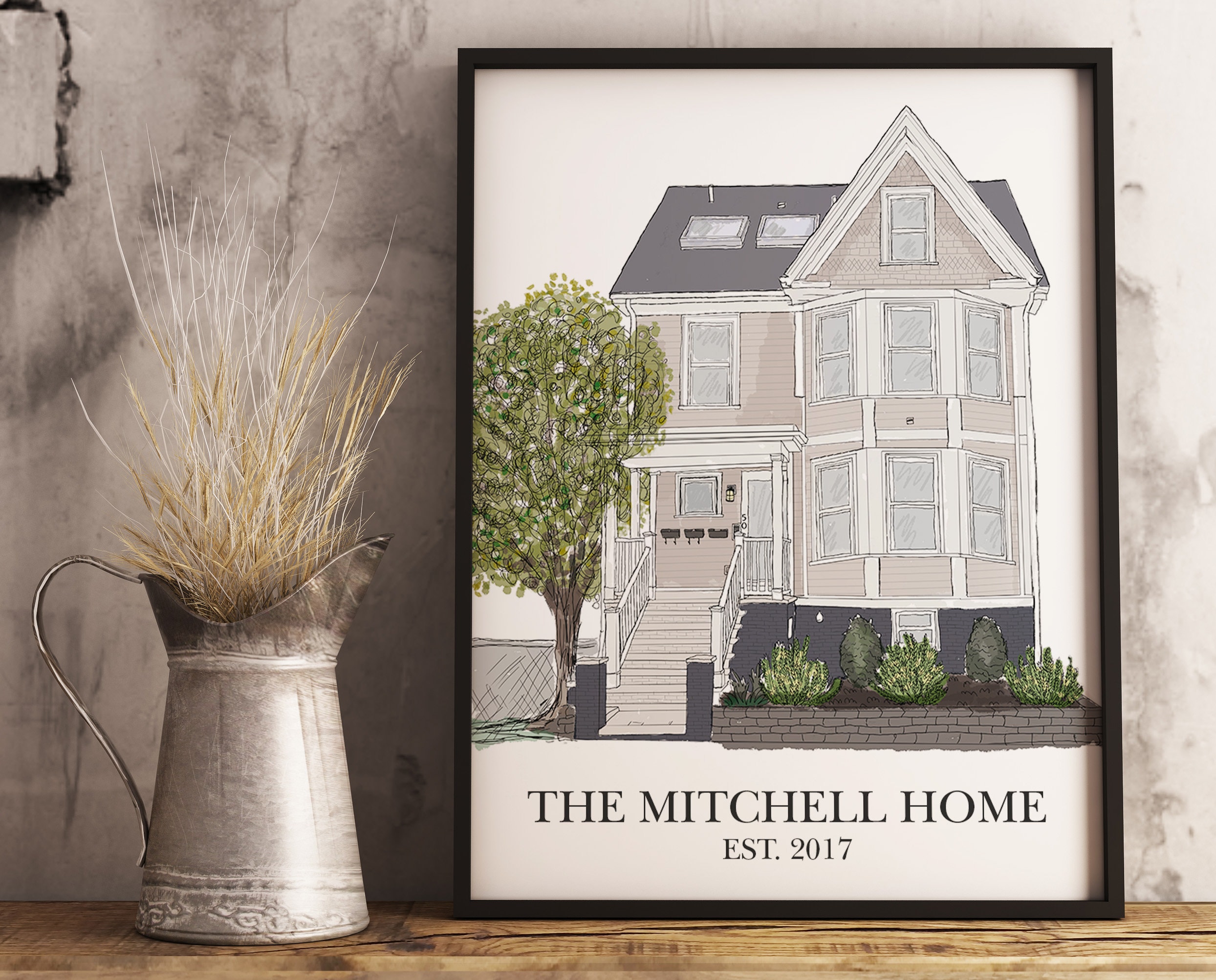Custom House Drawing Home Drawing From Photo House | Etsy