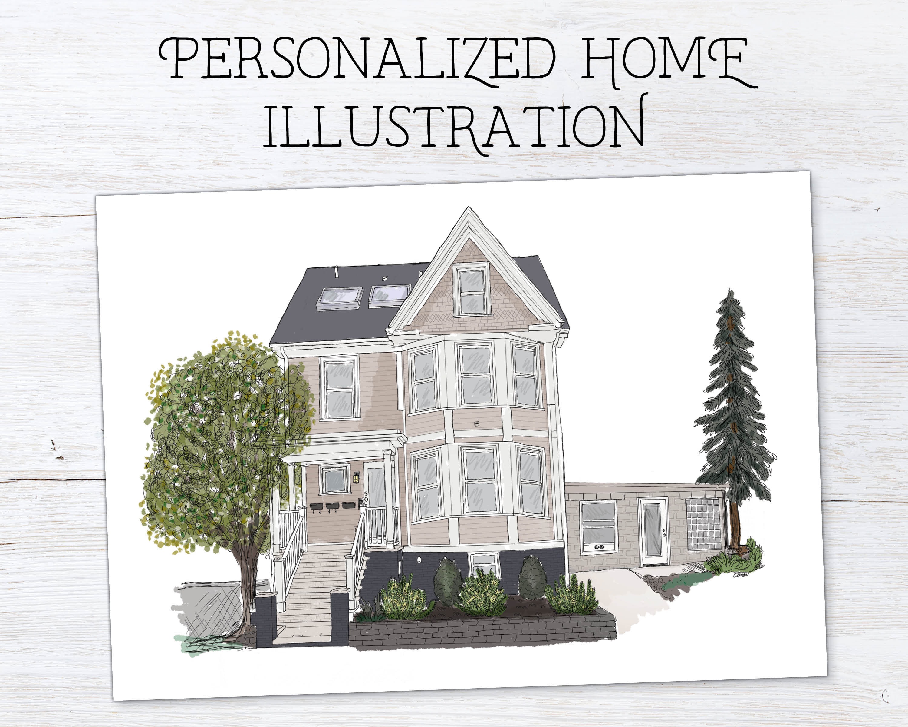 Custom House Drawing Home Drawing From Photo House | Etsy