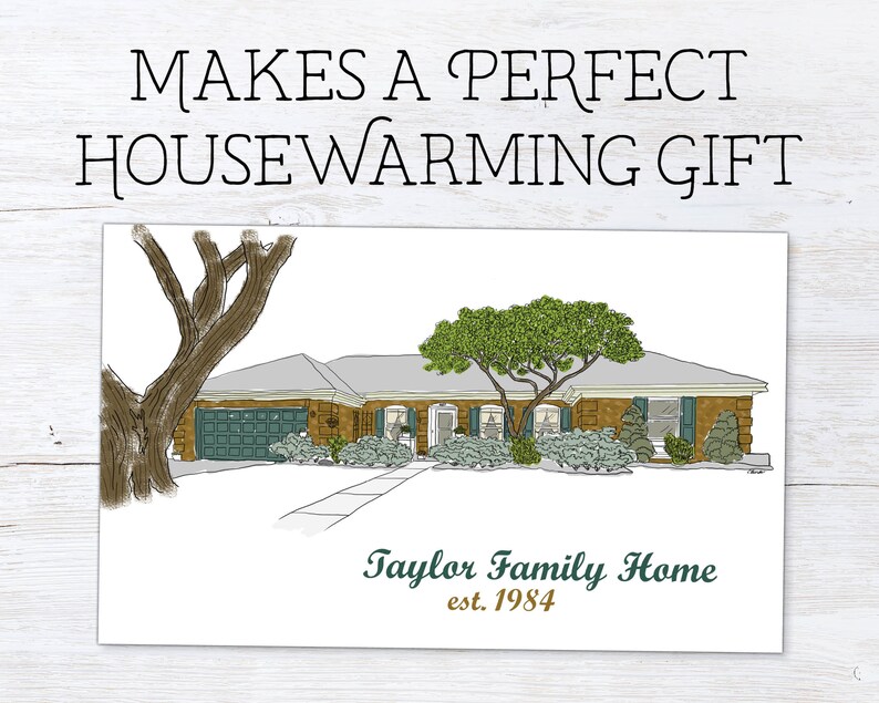 Custom House Drawing House Portrait Housewarming Gift First Home ...