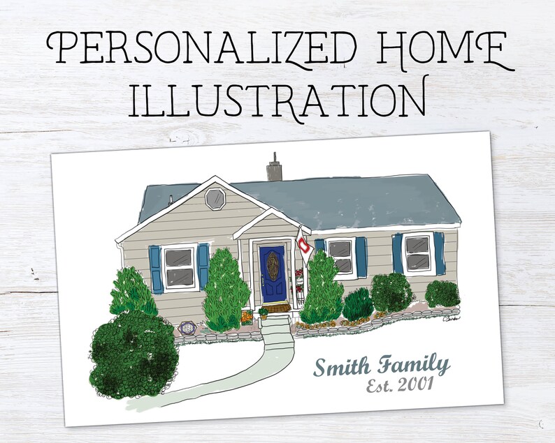 Custom House Drawing House Portrait Housewarming Gift First Home ...