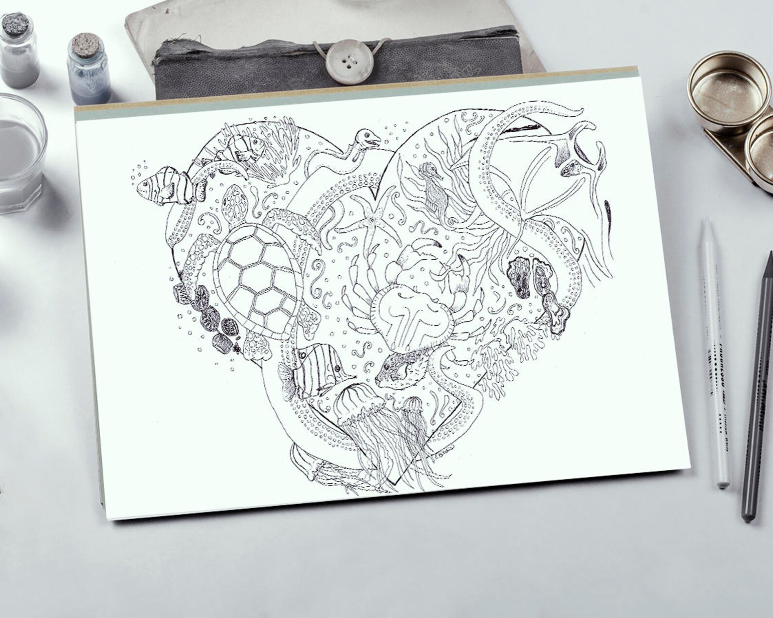 Ocean Coloring Page Coloring Page Adult Coloring Page Printable ...