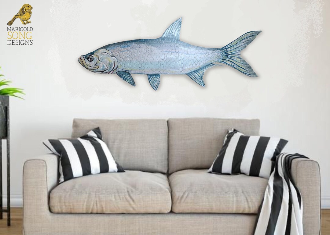 Wooden Fish Wall Art Wood Fish Decor Lake House Decor Lake House Sign ...