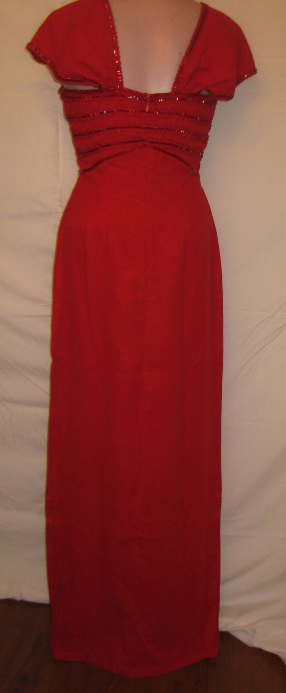 Red and Silver Teardrop Dress - Gem