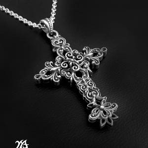 Victorian Cross Pendant, Filigree Cross, Religious Pendant, Gothic ...