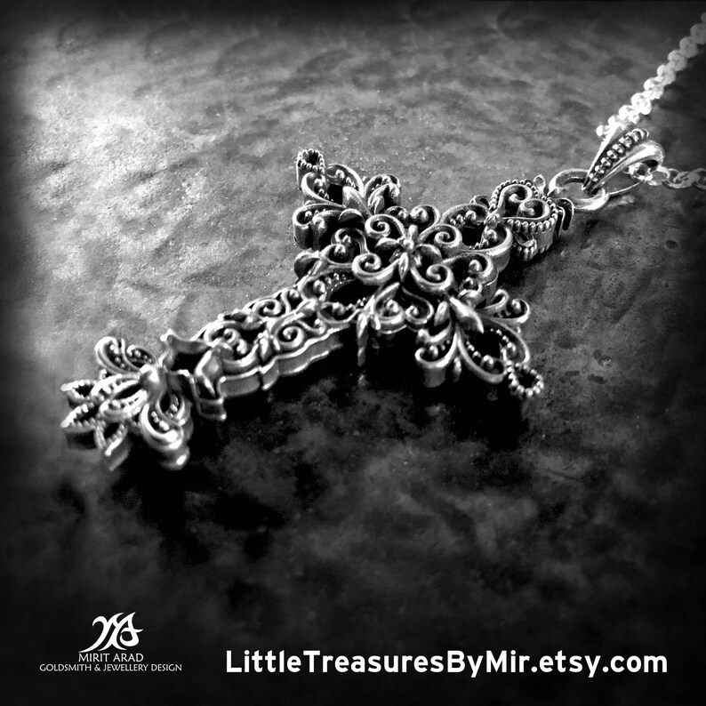 Victorian Cross Pendant Filigree Cross Religious Pendant - Etsy