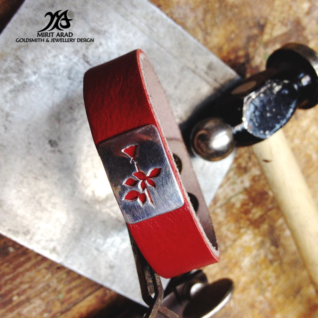 Depeche Mode Violator Rose Sterling Silver & Leather Handmade Bracelet ...