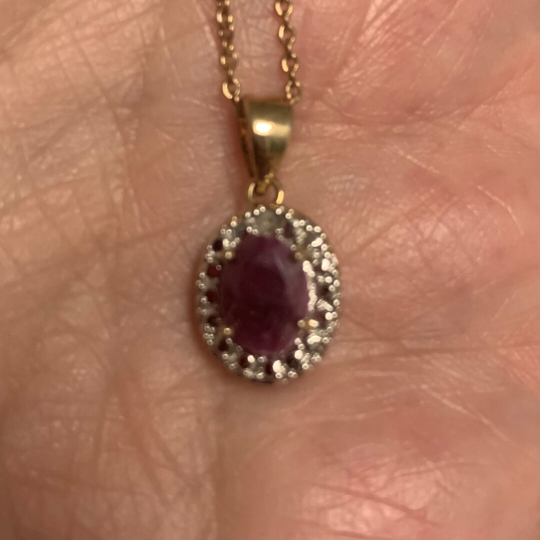 Ruby Pendant. Victoria Townsend Ruby Diamond Necklace on 18K Over ...