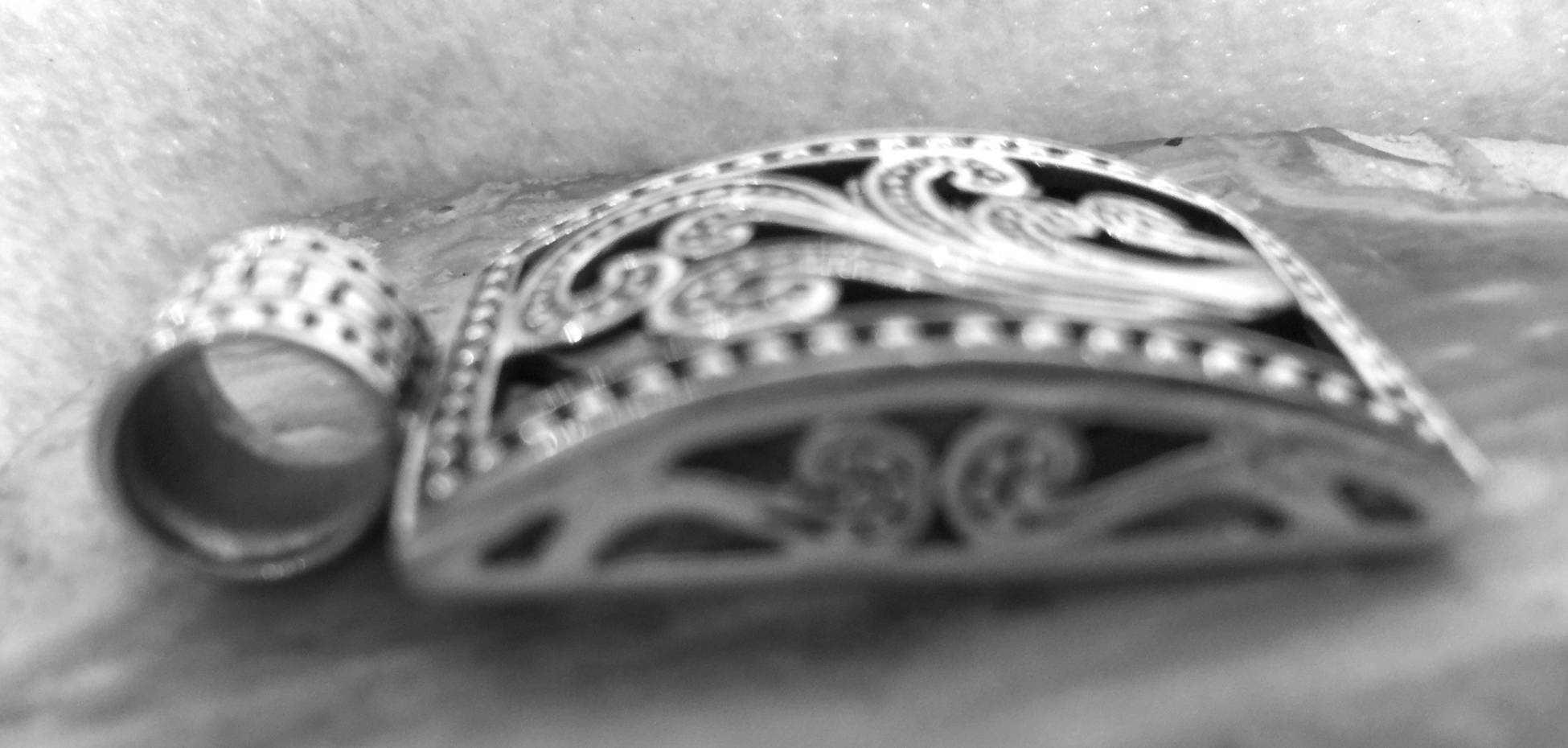 Silpada Paisley Filigree Pendant on Black Leather Cord. Sterling Silver ...