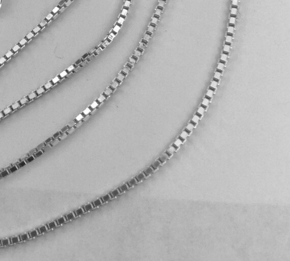 Box Chain Necklace. Sterling Silver. - Gem