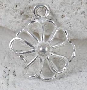 Floral CHARM ONLY. Sterling Silver Flower Charm. - Etsy