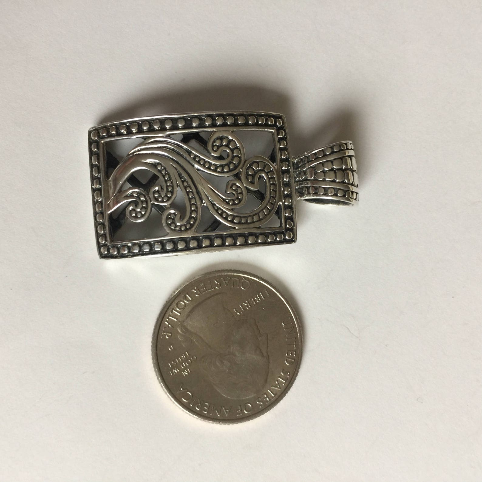 Silpada Paisley Filigree Pendant on Black Leather Cord. Sterling Silver ...