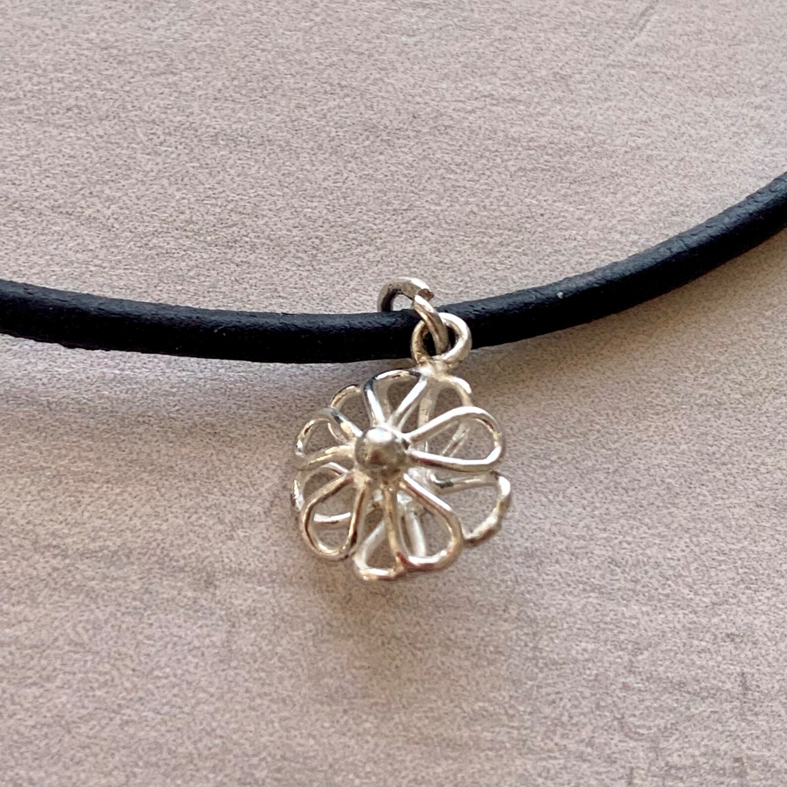 Floral CHARM ONLY. Sterling Silver Flower Charm. - Etsy