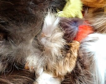 Dyed rabbit fur | Etsy