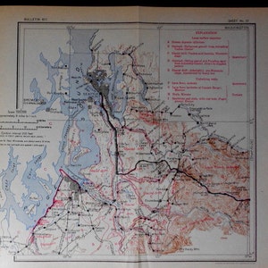 1915 Railroad Map Washington. Seattle Tacoma Puyallup Auburn Spanaway ...