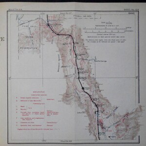 1915 Antique Idaho Railroad Map Pocatello, Inkum, Onyx, Downey, Oxford ...