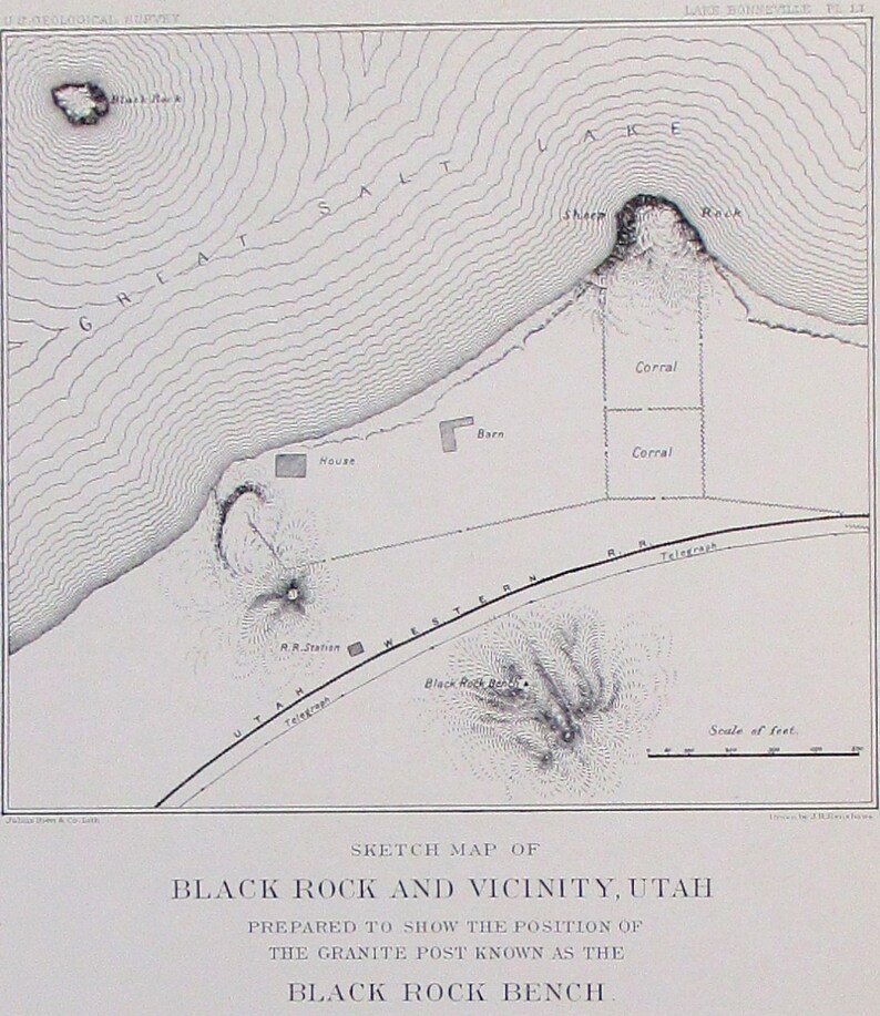 1890 Black Rock Vicinity, Utah. Black Rock Bench, Utah-western Railroad ...
