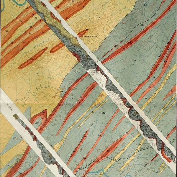 Geologic Map of Tennessee - Etsy