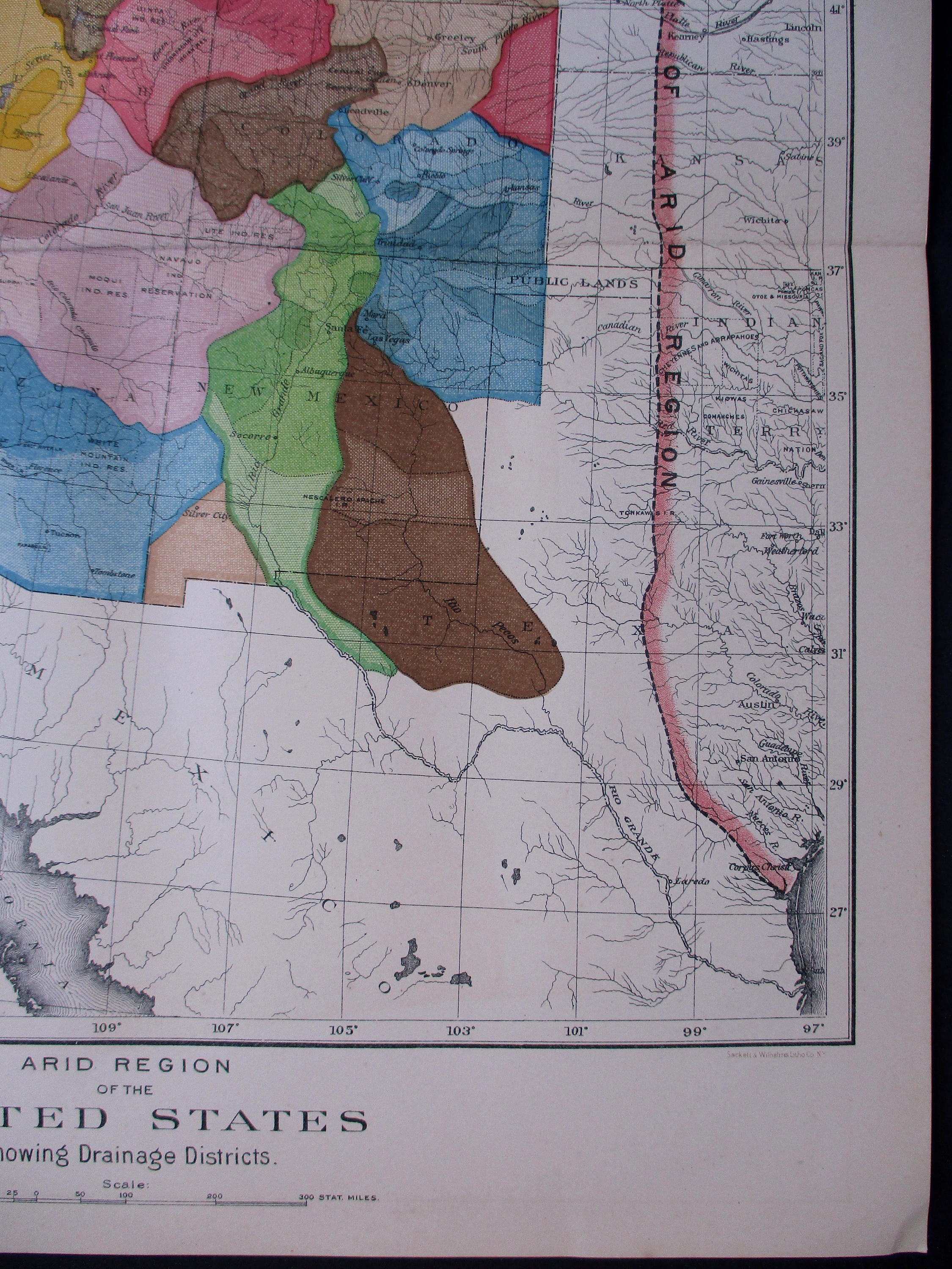1890 Western United States America Arid Region. Superb Antique Map ...