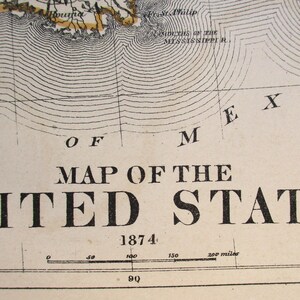 1875 United States Map With Inset Map of Alaska. Large Original ...