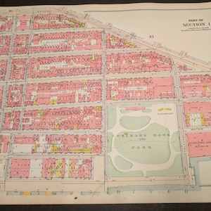 1916 Lower East Side Manhattan. Corlears Hook Park, Williamsburg Bridge ...