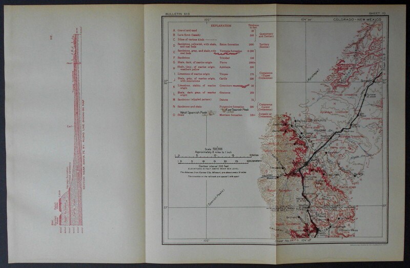 1915 Colorado Railroad Map: Simpson Trinidad Tyrone Poso Earl Beshoar ...