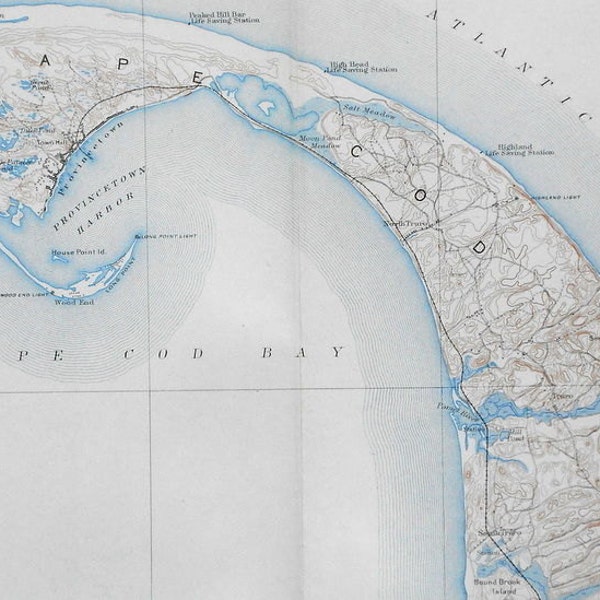 Antique Cape Cod Map - Etsy