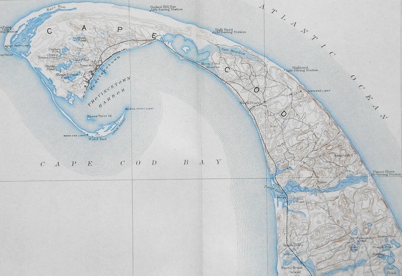 1908 Provincetown Harbor Cape Cod Original Antique Map Showing - Etsy