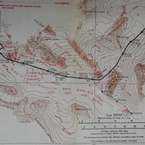 1915 California Railroad Map Piute, Fenner, Danby, Cadiz, Altura ...