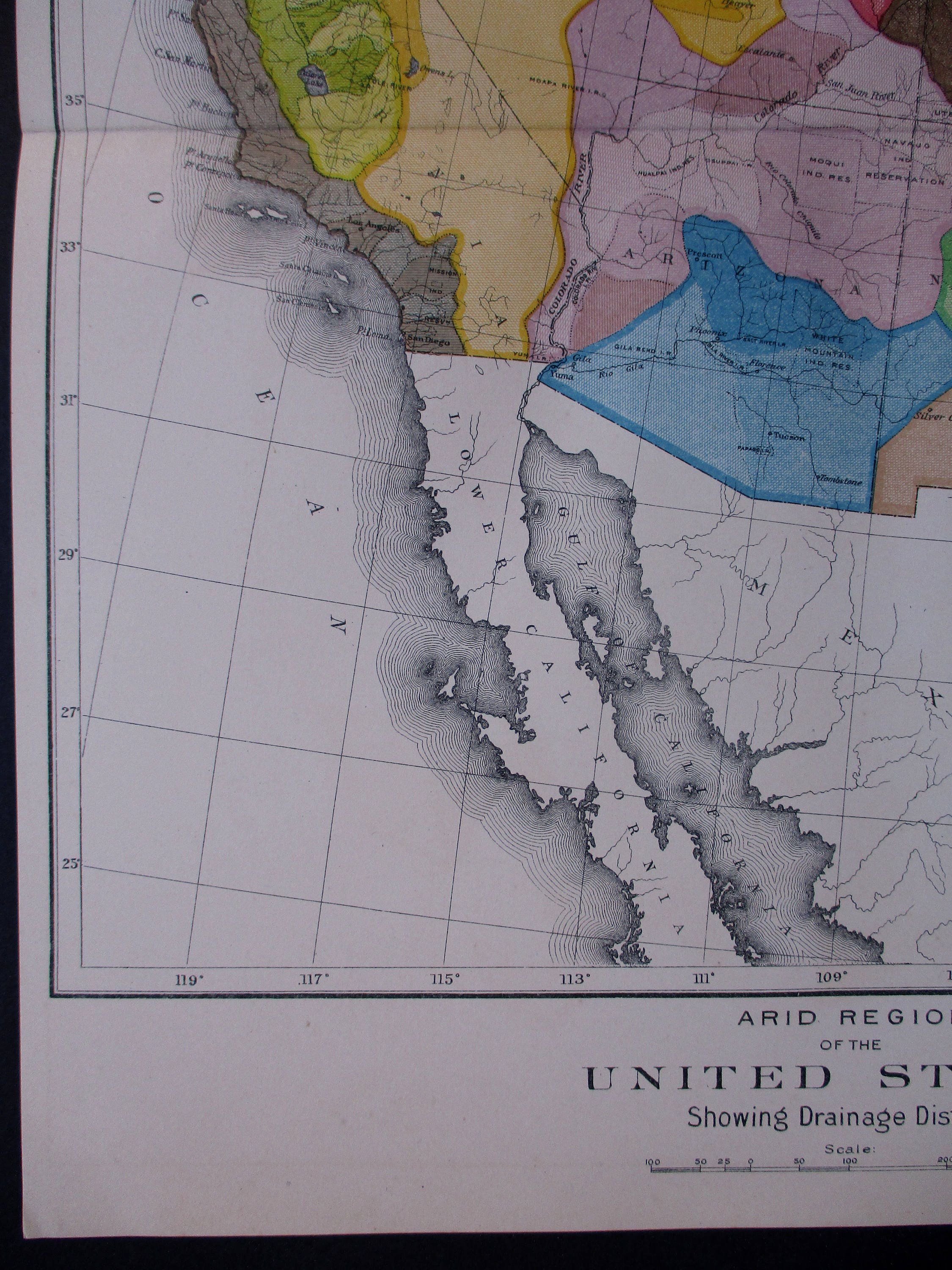 1890 Western United States America Arid Region. Superb Antique Map ...