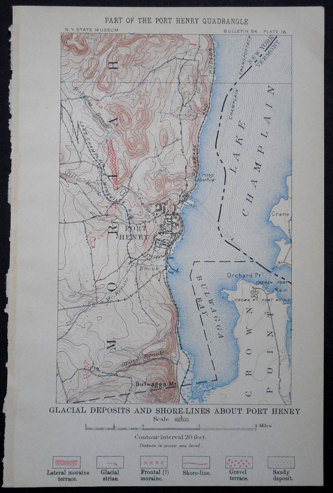 1905 Port Henry, Bulwagga Bay, Craig Harbor on Lake Champlain NY ...