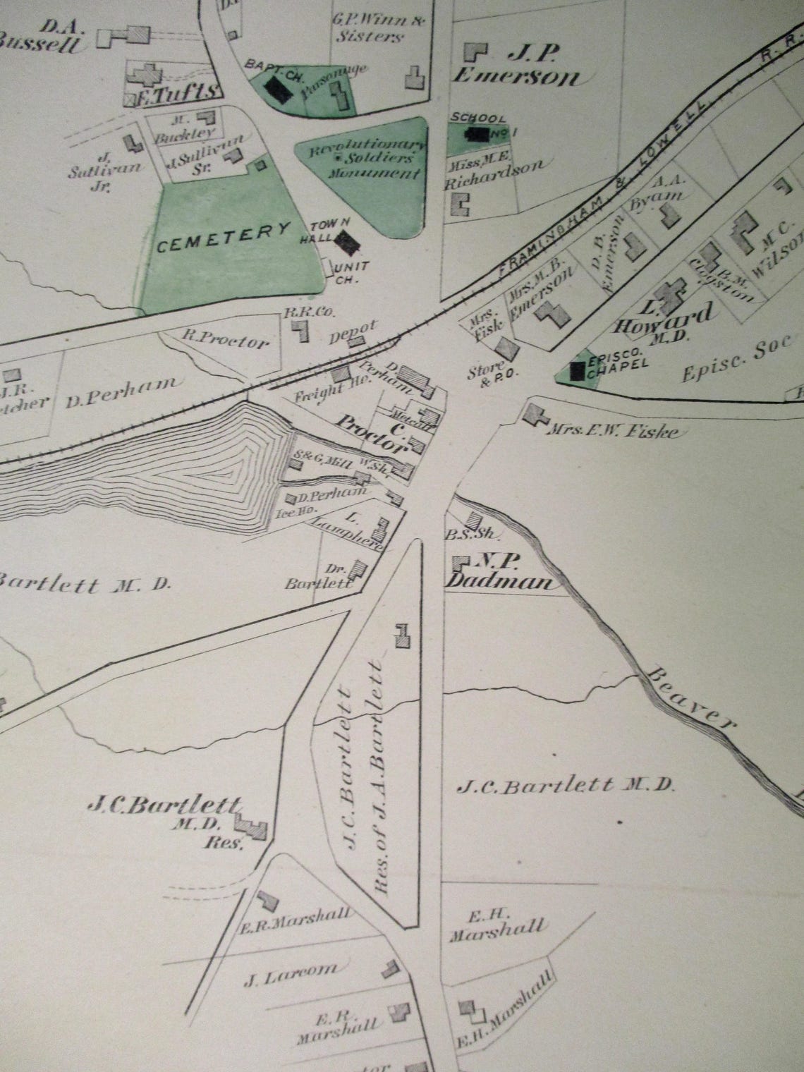 1875 Chelmsford Massachusetts, Inset Maps of West & South Areas ...
