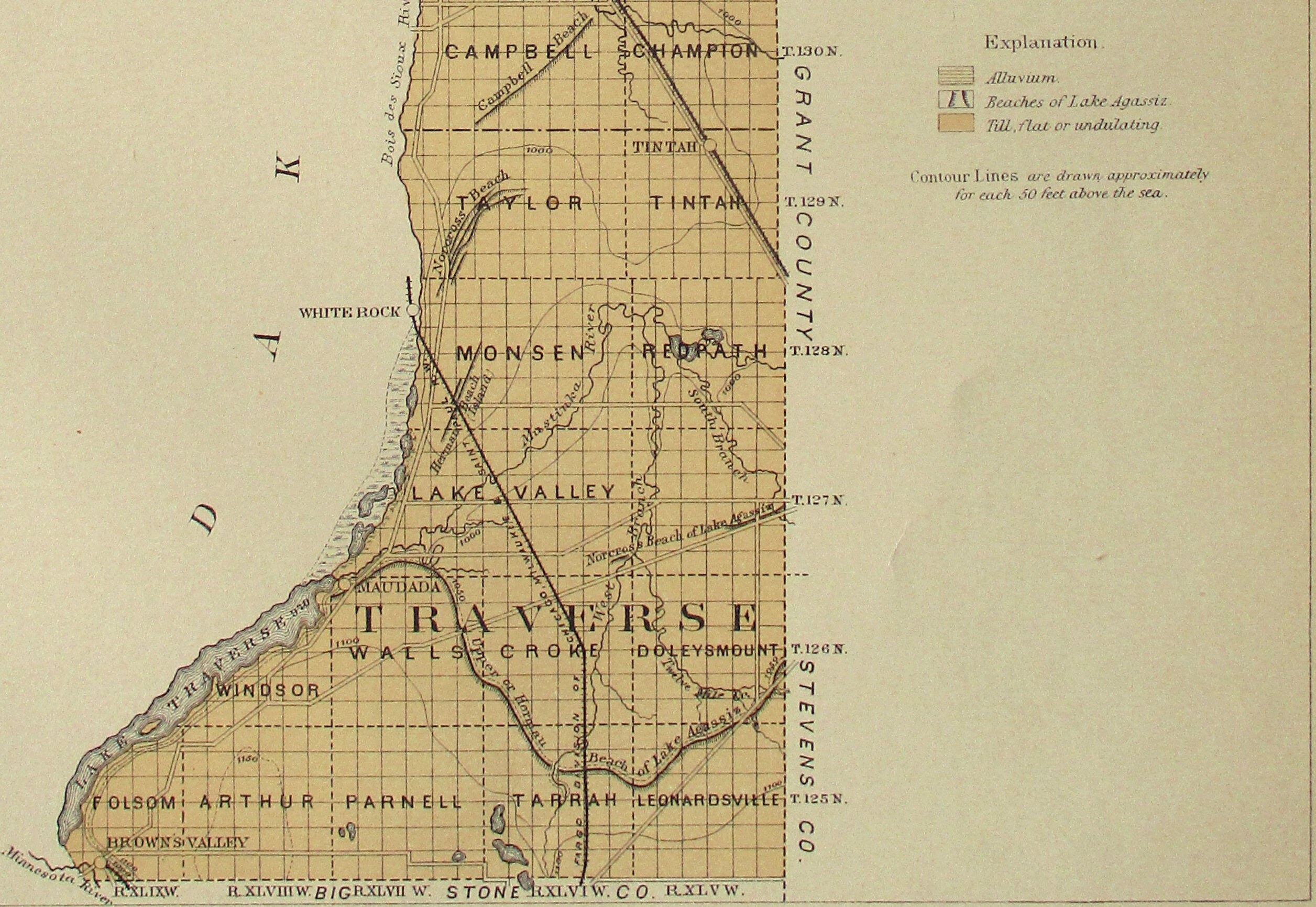 1901 Wilkin & Traverse County Minnesota MN Mccauleyville Atherton ...