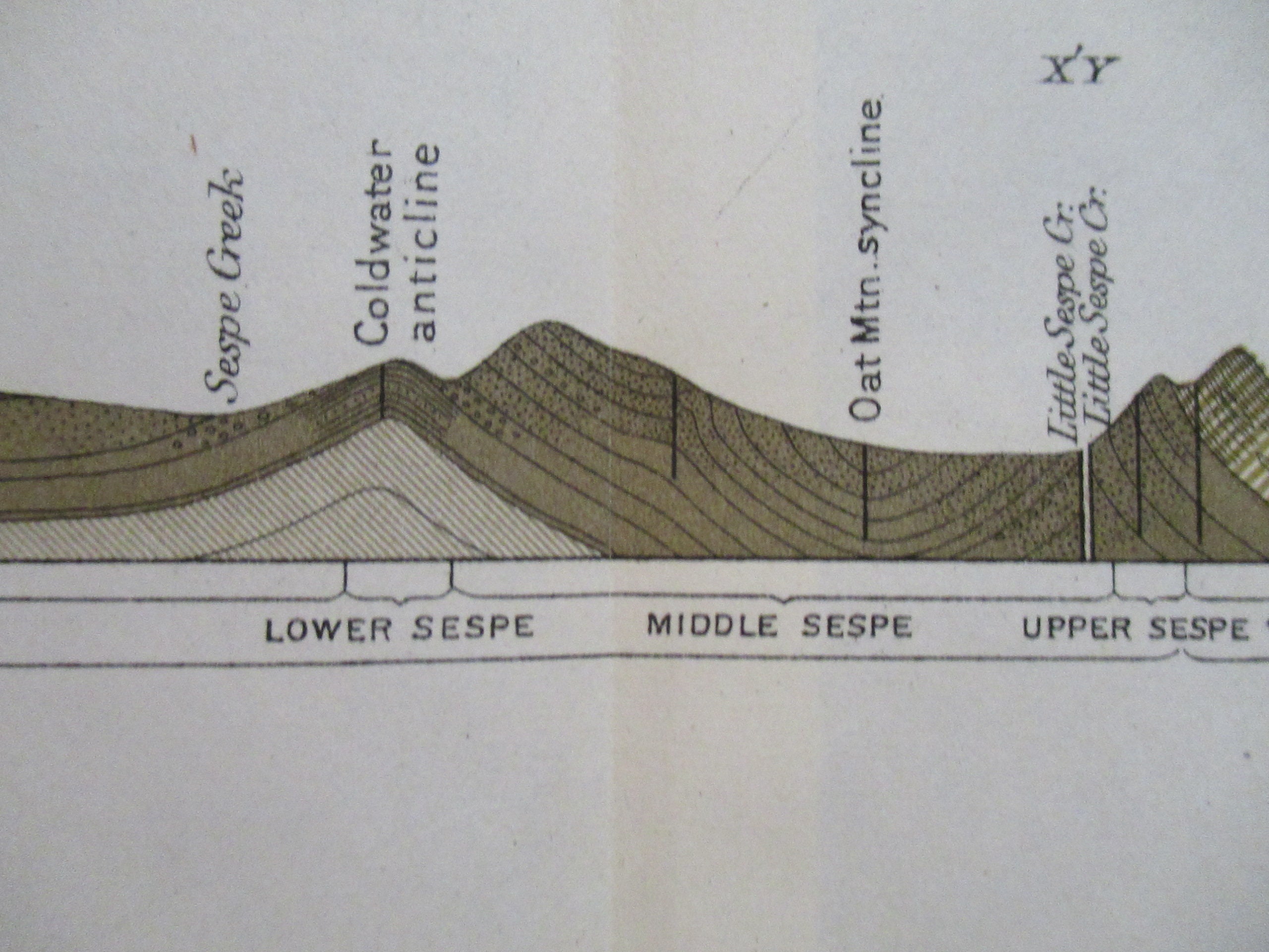 1907 Southern California Antique Map or Chart: Geologic Structure ...