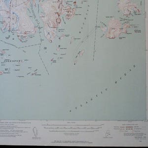 1956 Machias Maine Coastal Vintage Map Including Whiting, Cutler ...