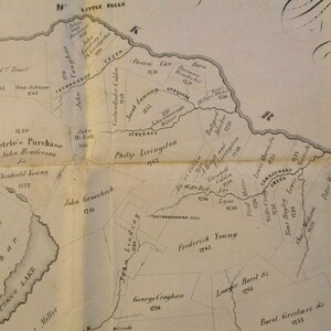 1850 Map of the Head Waters of Susquehanna & Delaware Rivers on the ...