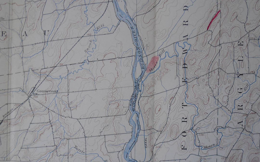 1905 Gansevoort Area New York Map Showing Moreau, Fortsville, Fort ...
