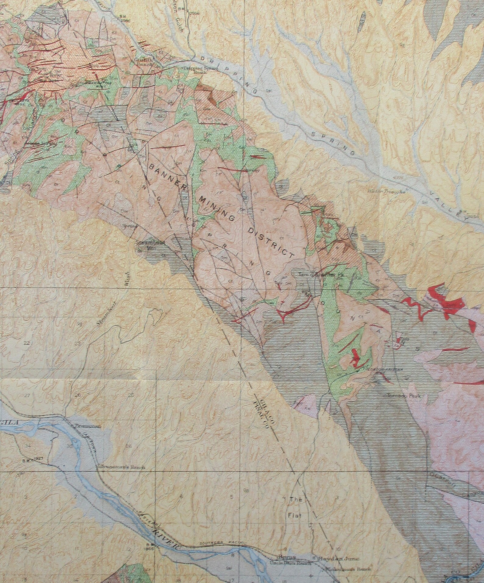 1925 Banner Mining District Arizona Geological Map of Gila & Pinal ...