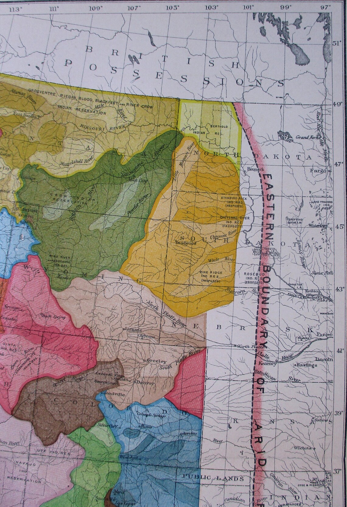 1890 Western United States America Arid Region. Superb Antique Map ...