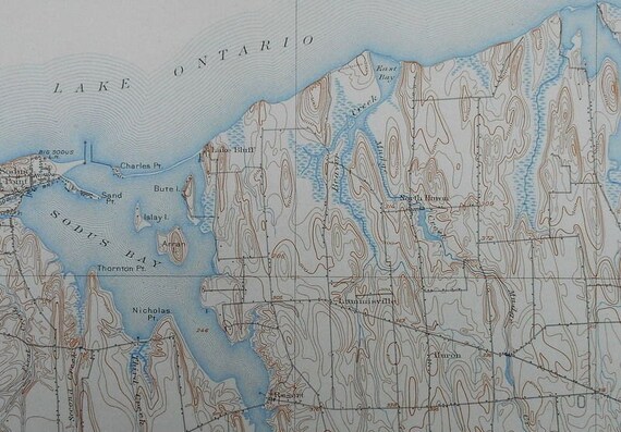 1908: Sodus Point & Bay Map Lake Ontario New York NY. - Etsy Canada