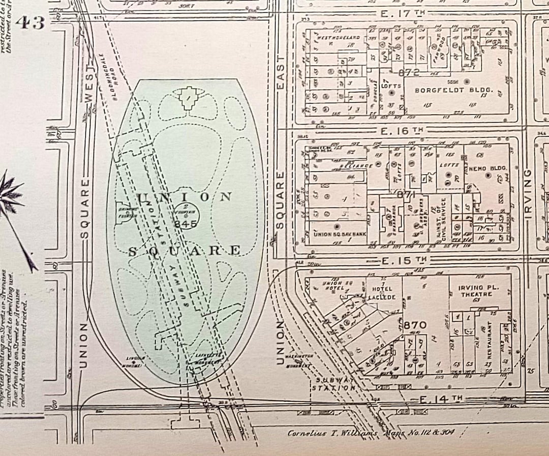 1925 Union Square Park, Stuyvesant Square, Gramercy Park Area ...