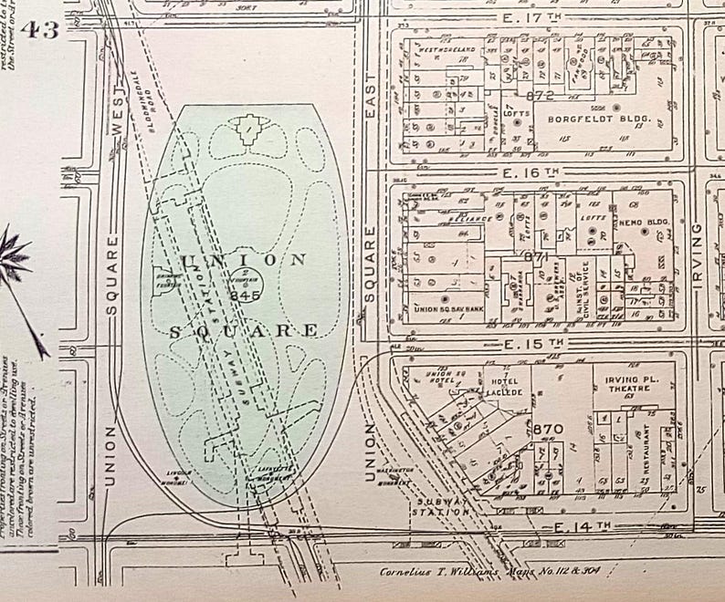 1925 Union Square Park, Stuyvesant Square, Gramercy Park Area ...