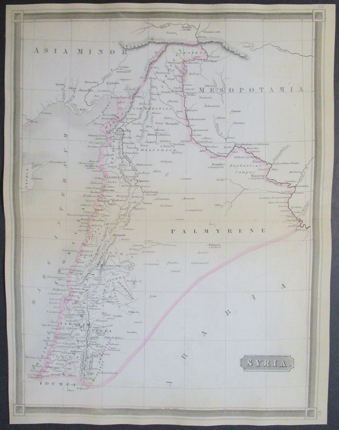 1861 Map Syria in Ancient Times. Handcolored Antique Engraved Original ...