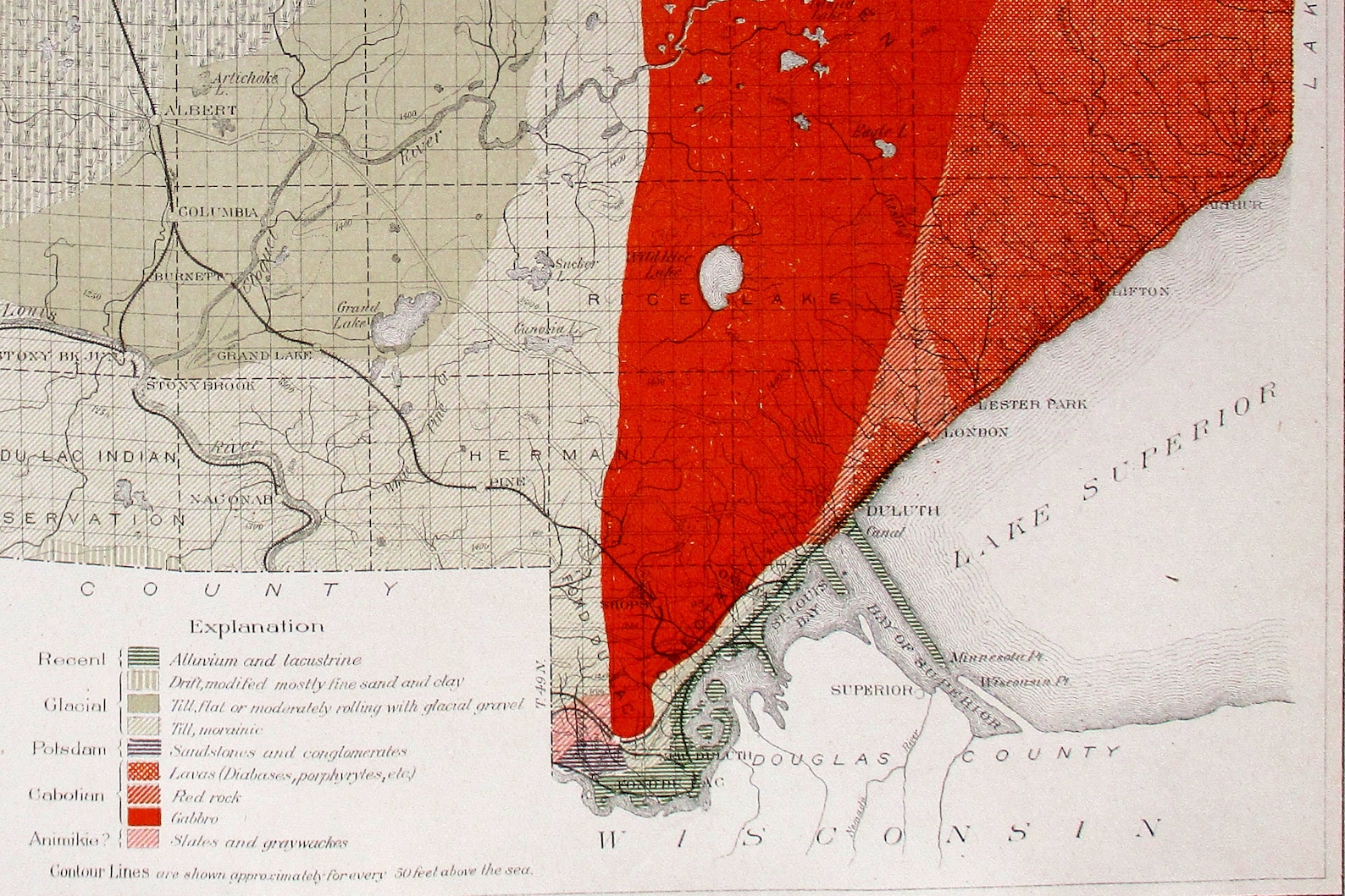 1901 Duluth Bay & Canal, Lake Superior Minnesota-fond Du Lac London ...