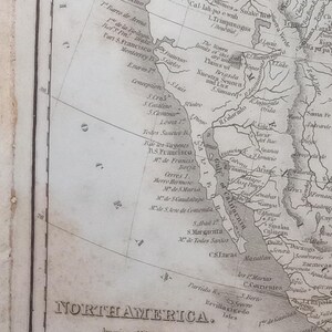 1830 USA Map. North America Mexico Canada United States Antique ...