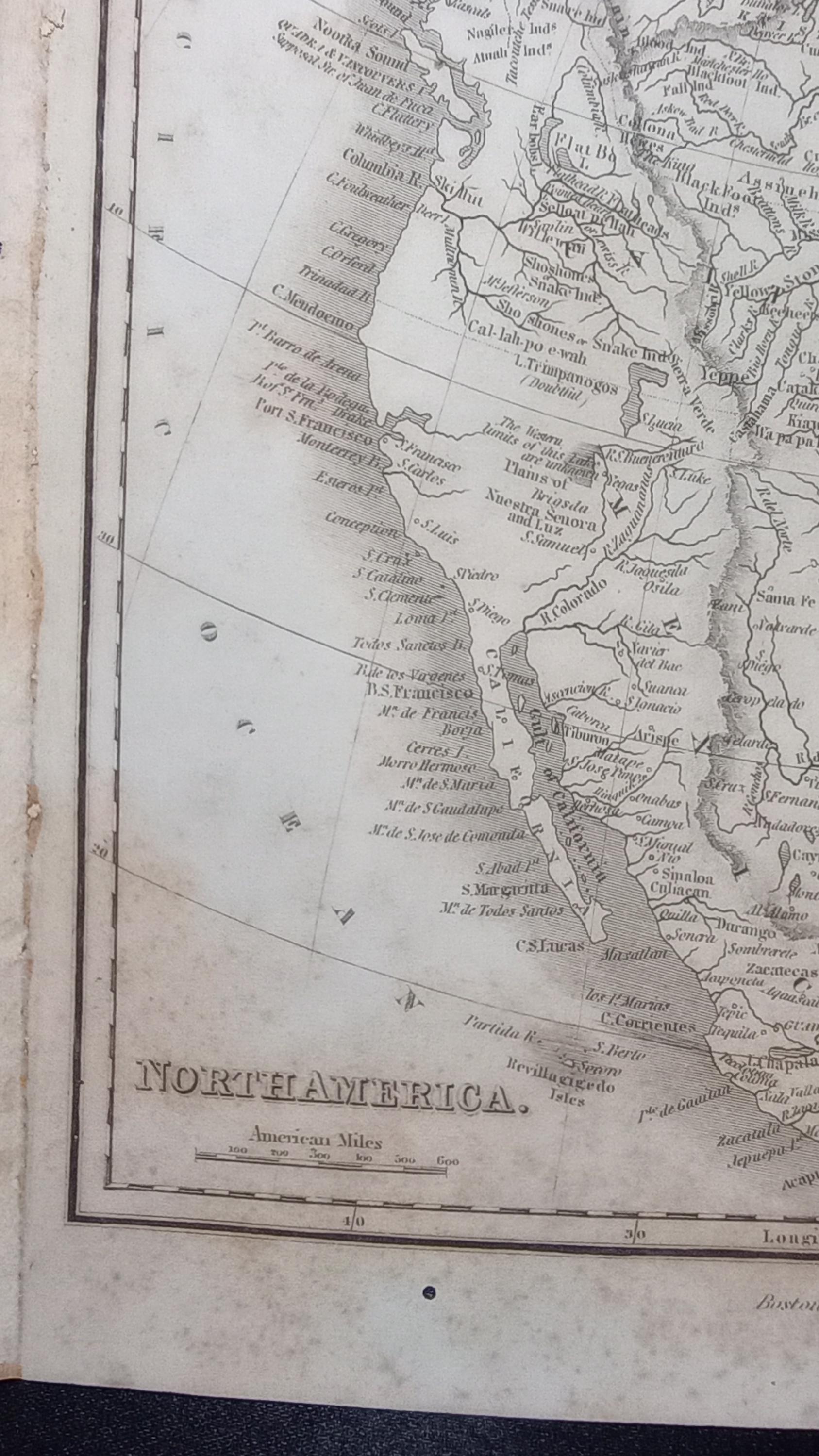 1830 USA Map. North America Mexico Canada United States Antique ...
