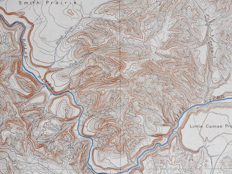 1908 Map Boise River, Camas Prairie, Smith Prairie Idaho, ID. Antique ...