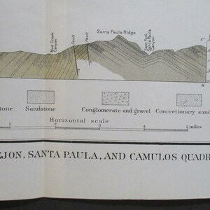 1907 Southern California Antique Map or Chart: Geologic Structure ...